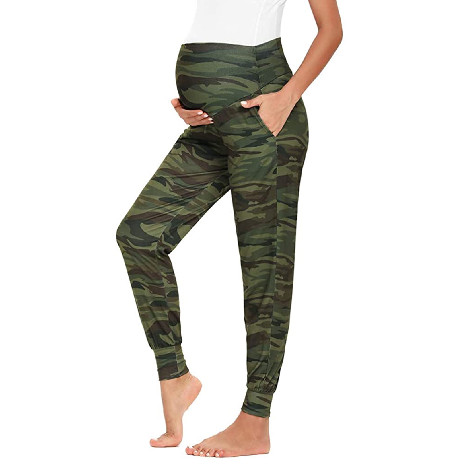 Lolmot Women's Maternity Pants Stretchy Over Belly Joggers Sweatpants ...
