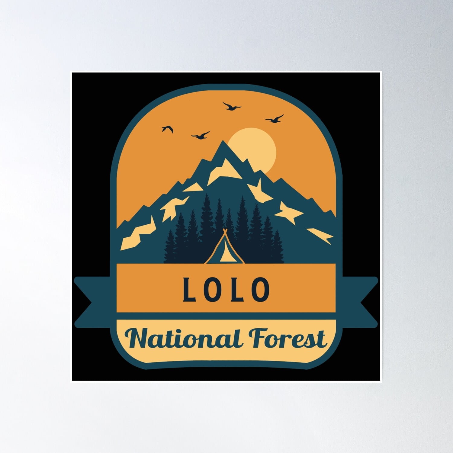 Lolo National Forest Poster Wall Art, Modern Wall Decor, 16x16 UNFRAMED ...