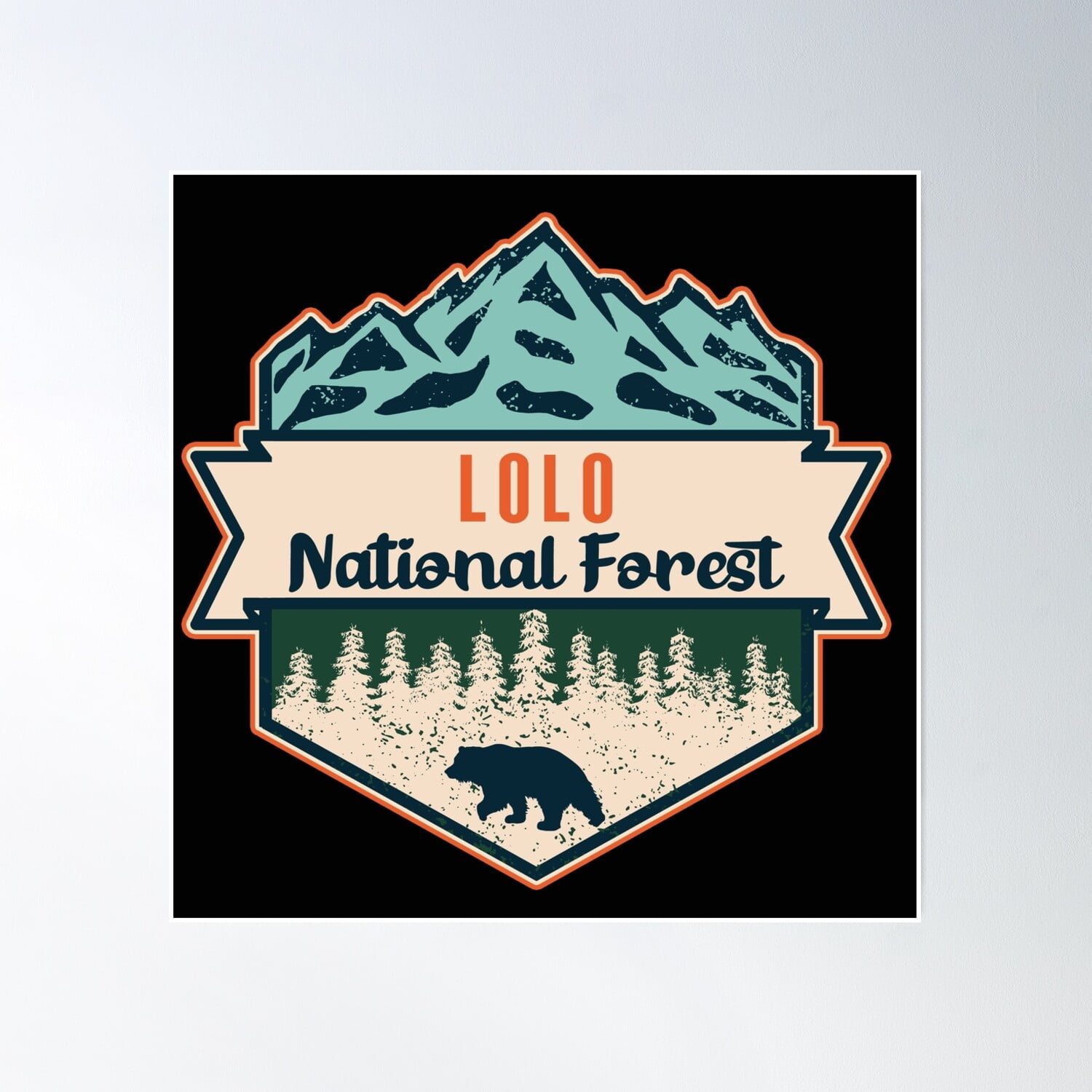 Lolo National Forest Poster Wall Art, Modern Wall Decor, 24x24 UNFRAMED ...