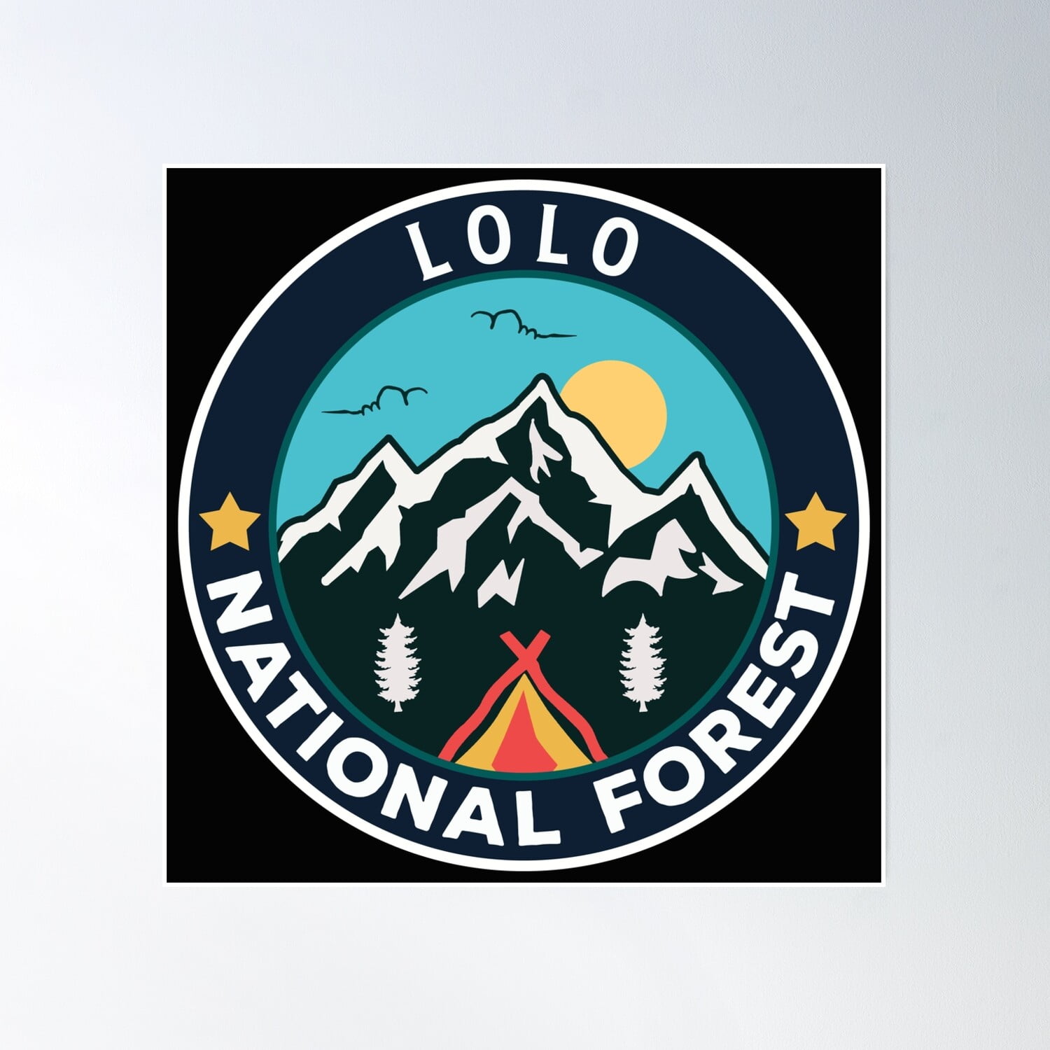 Lolo National Forest Poster Wall Art, Modern Wall Decor, 24x24 UNFRAMED ...