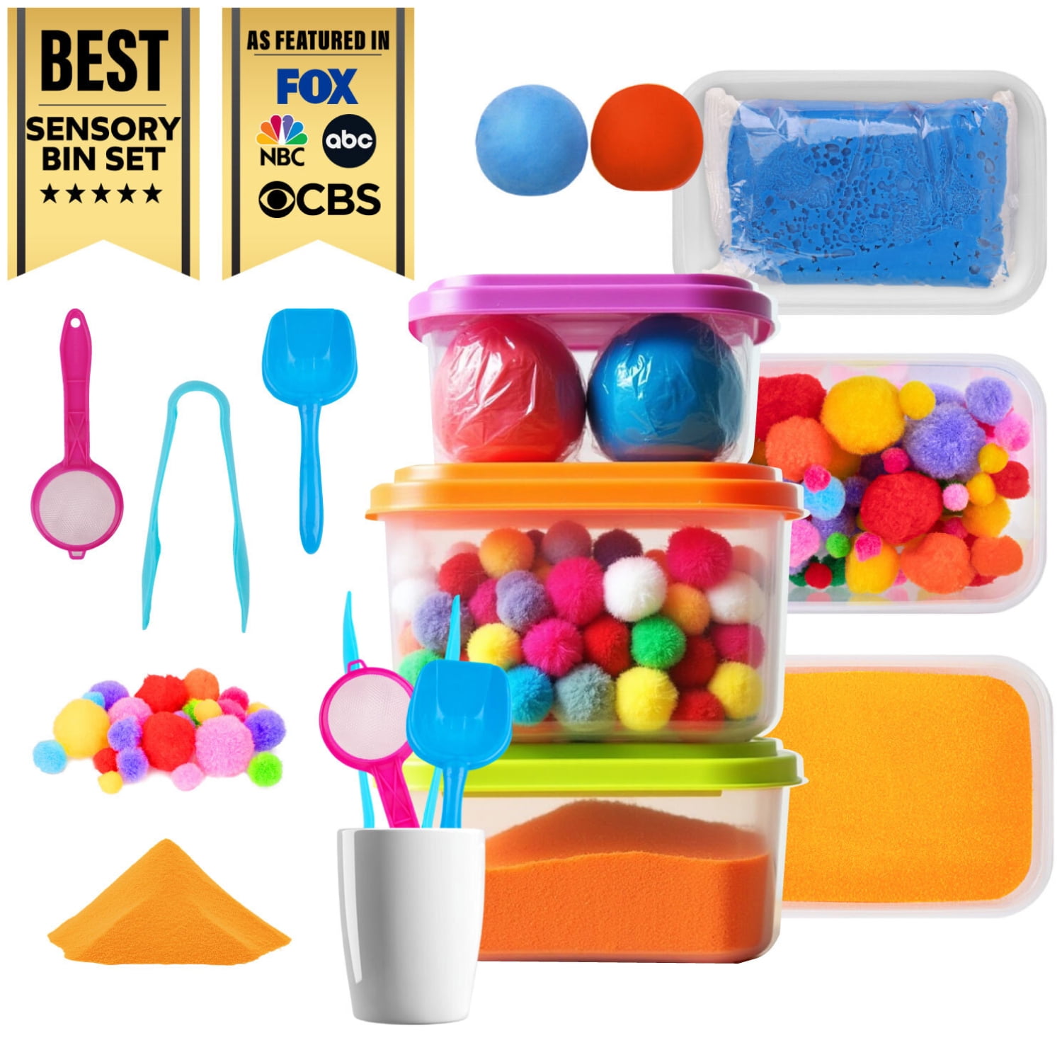 Lolo Toys Sensory Kit for Toddlers and Kids - Includes 3 Bins with Lids ...