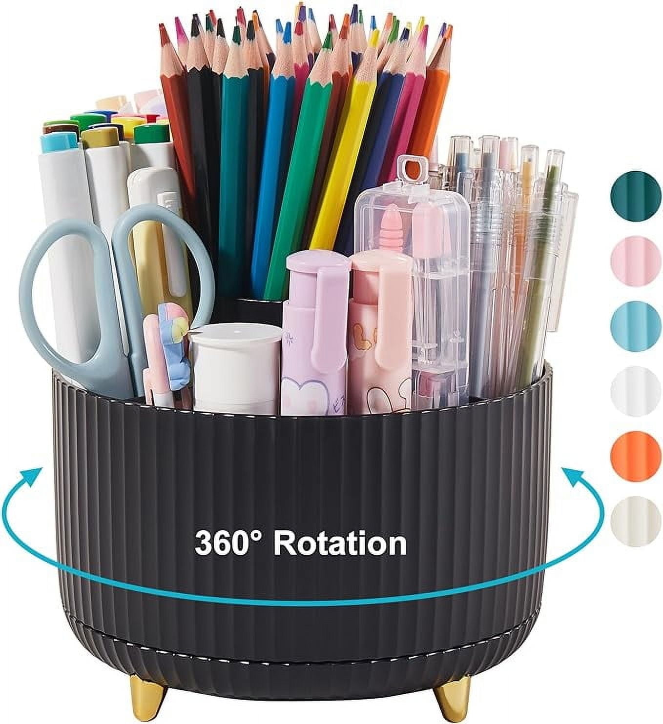 Lolocor Desk 360 Degree Rotating Pencil Holder, 5 Count，Black - Walmart.com