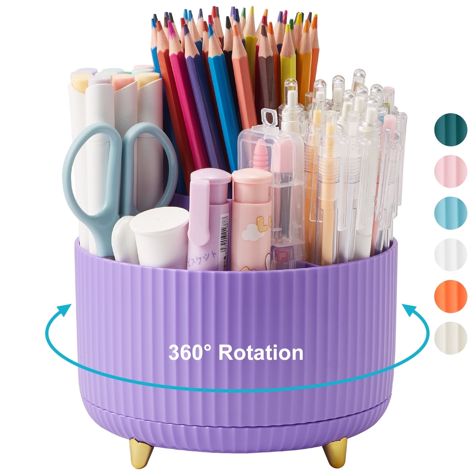 Lolocor Desk 360 Degree Rotating Plastic Wall Mount Plastic Pencil ...