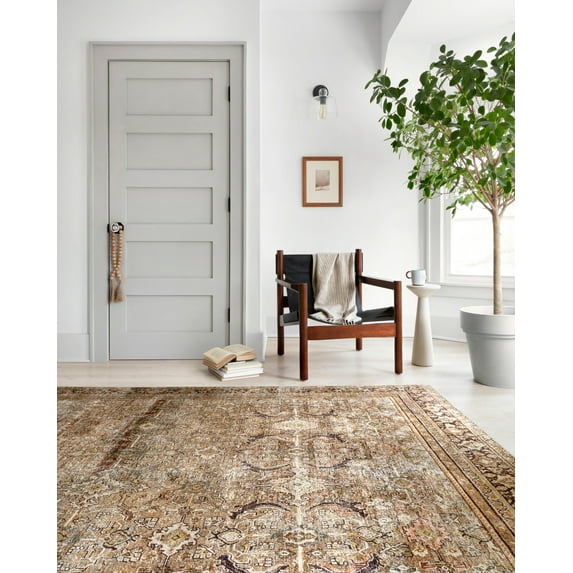 Loloi II Layla Traditional 9'x12' Area Rug, Distressed Olive/Charcoal ...