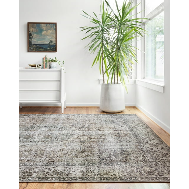 Loloi II Layla Printed Oriental Distressed Taupe / Stone Area Rug ...