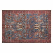 Loloi II Layla Printed Oriental Distressed Ocean / Rust Area Rug ...