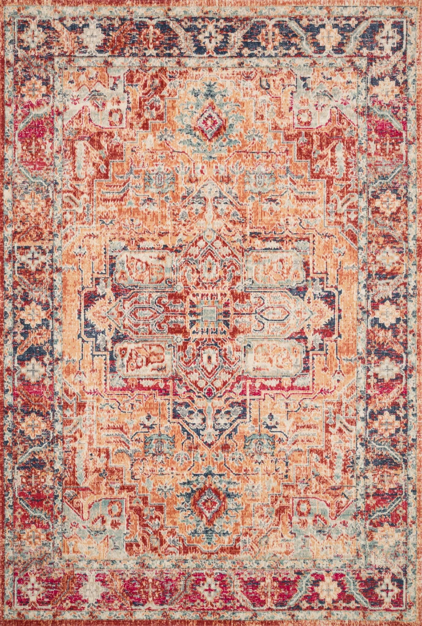 Loloi II Nour Oriental Lava / Navy Area Rug - Walmart.com