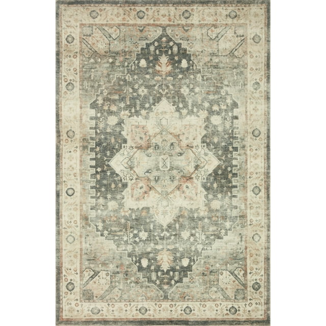 Loloi II Rosette Oriental Traditional Area Rug, Off-White, 2'.6" x 7'.6 ...