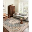 Loloi II Layla Printed Oriental Distressed Red / Navy Area Rug ...