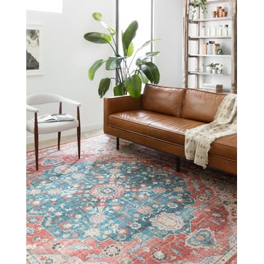Loloi II Layla Printed Oriental Distressed Spice / Marine Area Rug ...