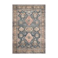 Loloi II Layla Printed Oriental Distressed Red / Navy Area Rug ...
