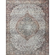 Loloi II Layla Printed Oriental Distressed Red / Navy Area Rug ...