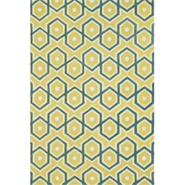 Loloi Weston 2'3" x 7'6" Hand Tufted Wool Rug in Lemon and Aqua ...