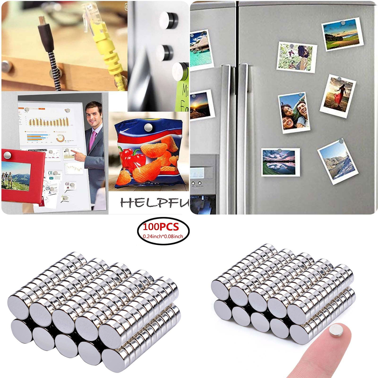 Lolynie 100 Pcs Strong Round Small Rare Earth Magnets, Mini ...
