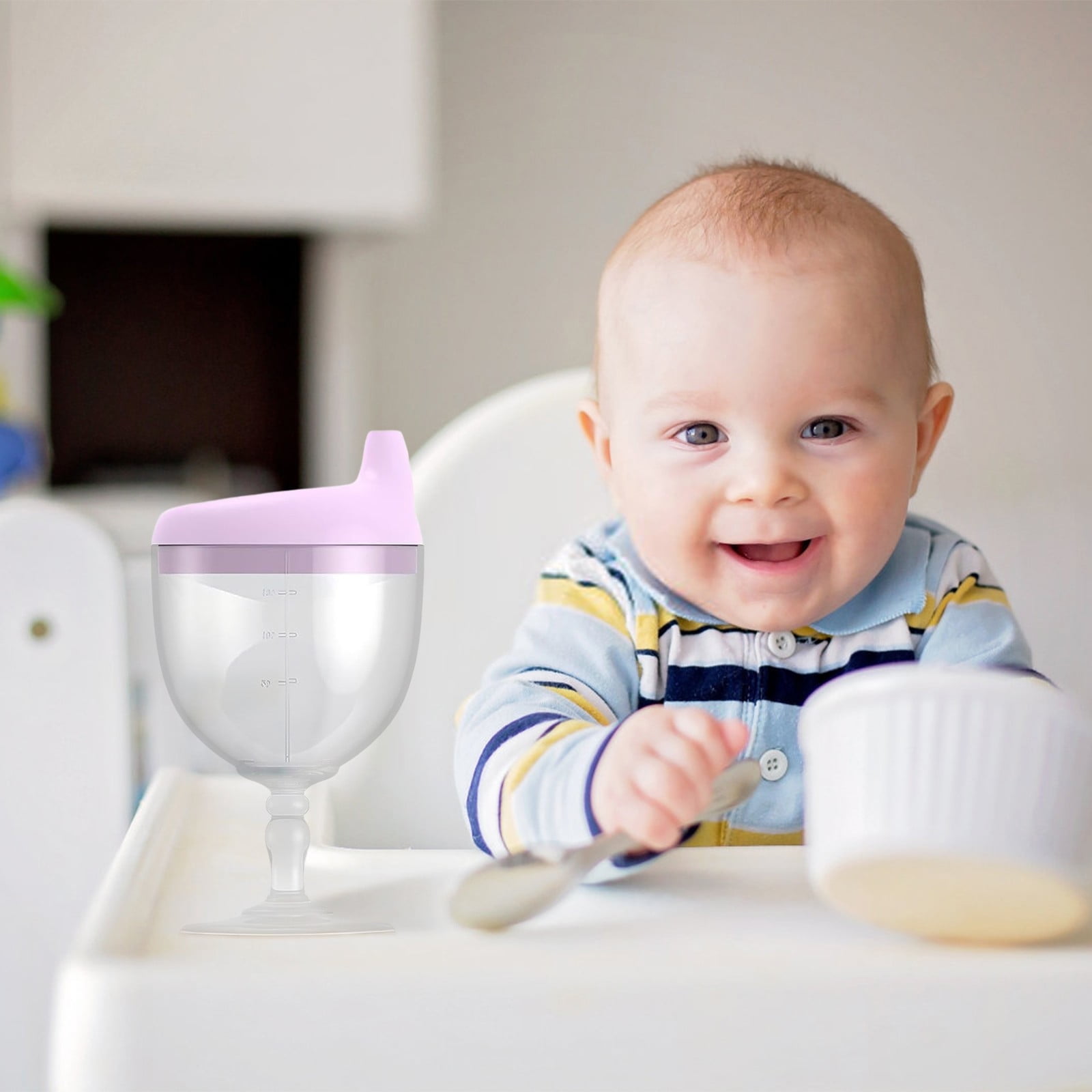 Lolynie Baby Sippy Cup Goblet Cup No Spill Glass Sippy Cup Baby Goblet Cup Baby Sippy Cup Glass ...