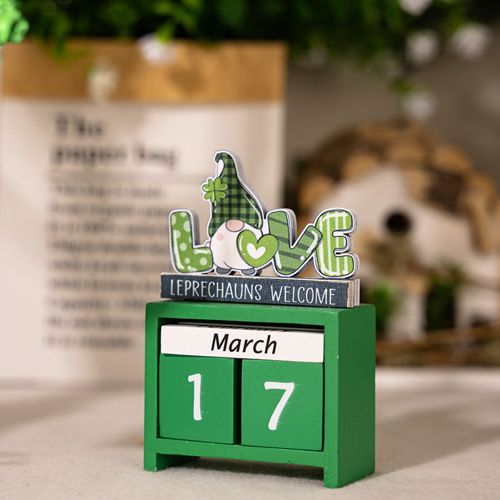 Lolynie 2025 Wall Calendar Wooden Perpetual Block Calendar For Desk ...