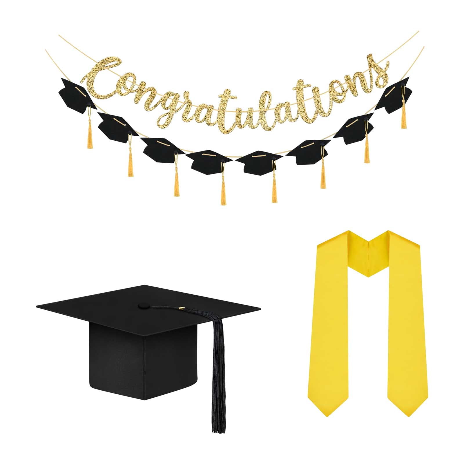 Lolynie 4 Pcs 12 Ft Skeleton Accessories Graduation Cap Stole And ...