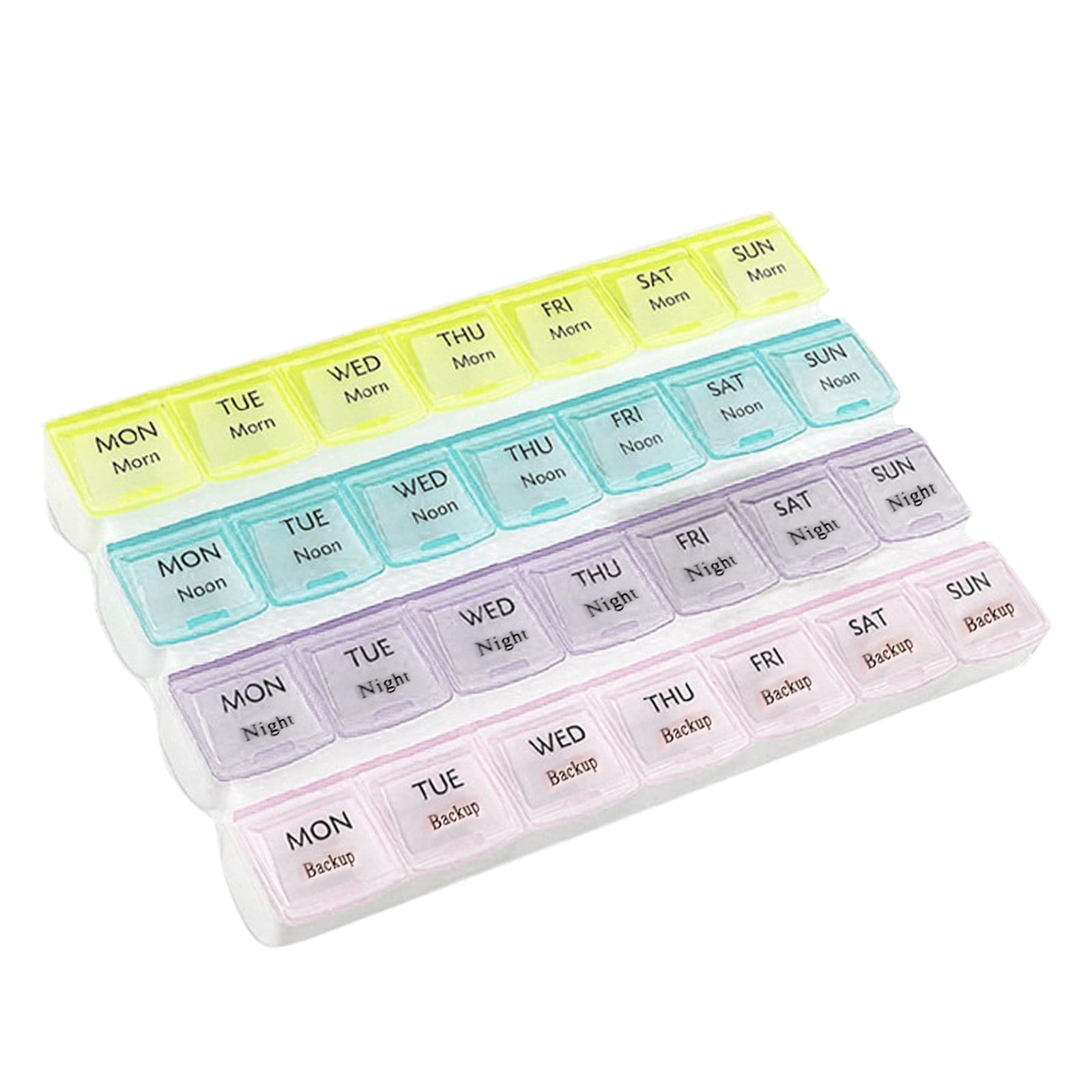 Lolynie 7 Day Tablet Organizer Weekly Organizer 4 Times A Day Color ...