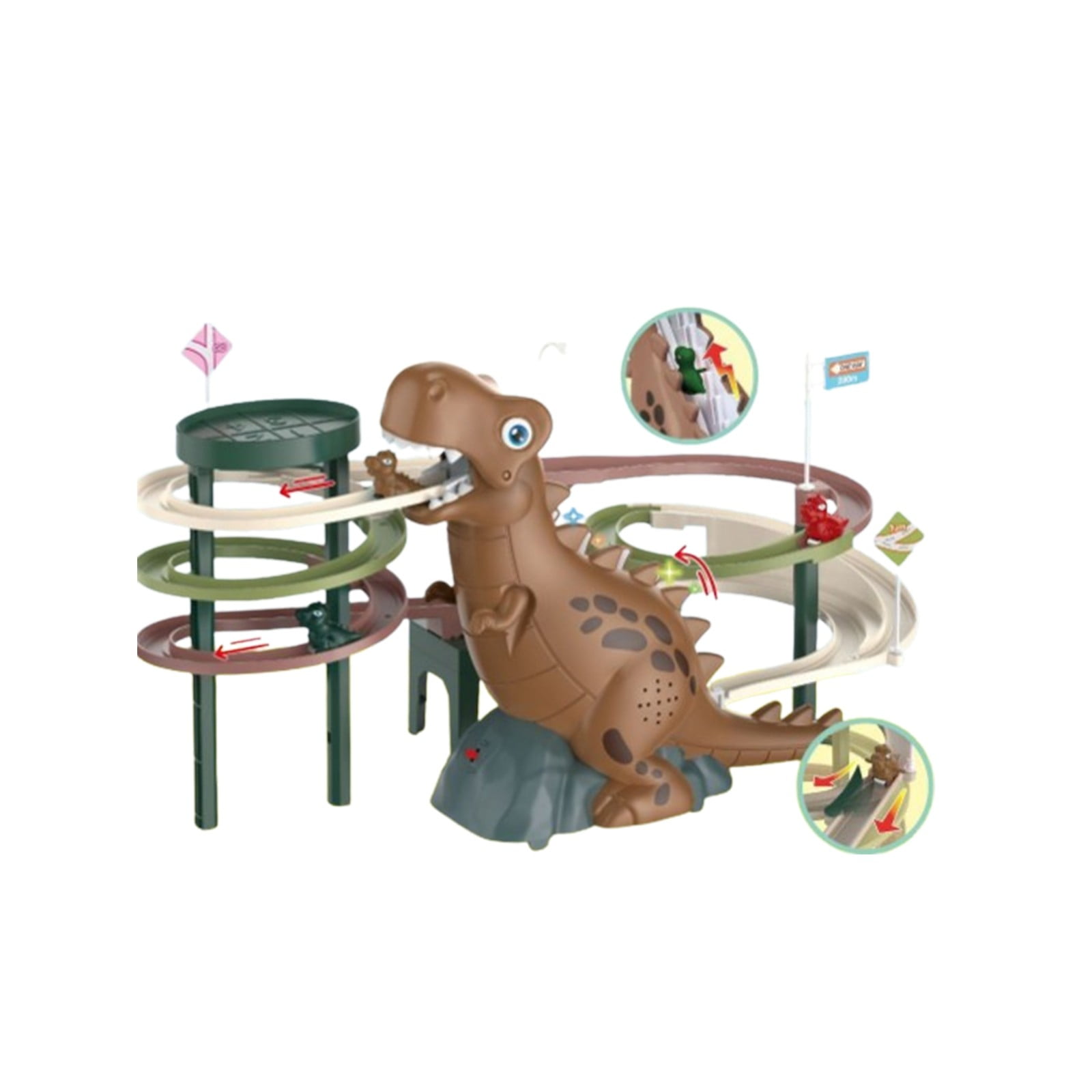 Lolynie Dinosaur Race Track Playset For Boys Kids 3-5, Dinosaur ...