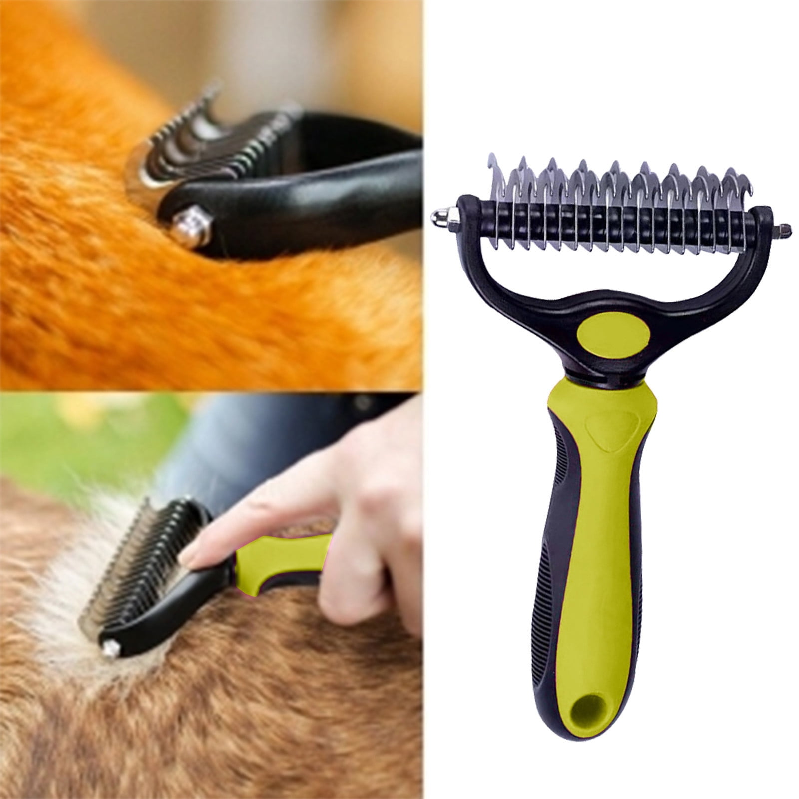 Lolynie Dog Brush Double Side Undercoat Rake For Dogs & Cats Brush For ...
