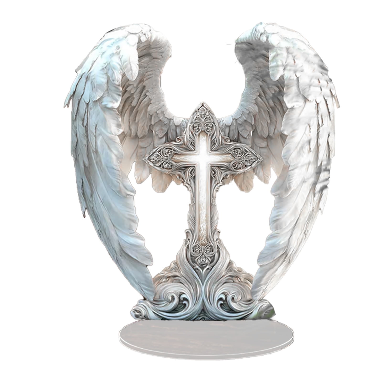 Lolynie Gorgeous Angel Wings Cross Decoration, Acrylic Material ...