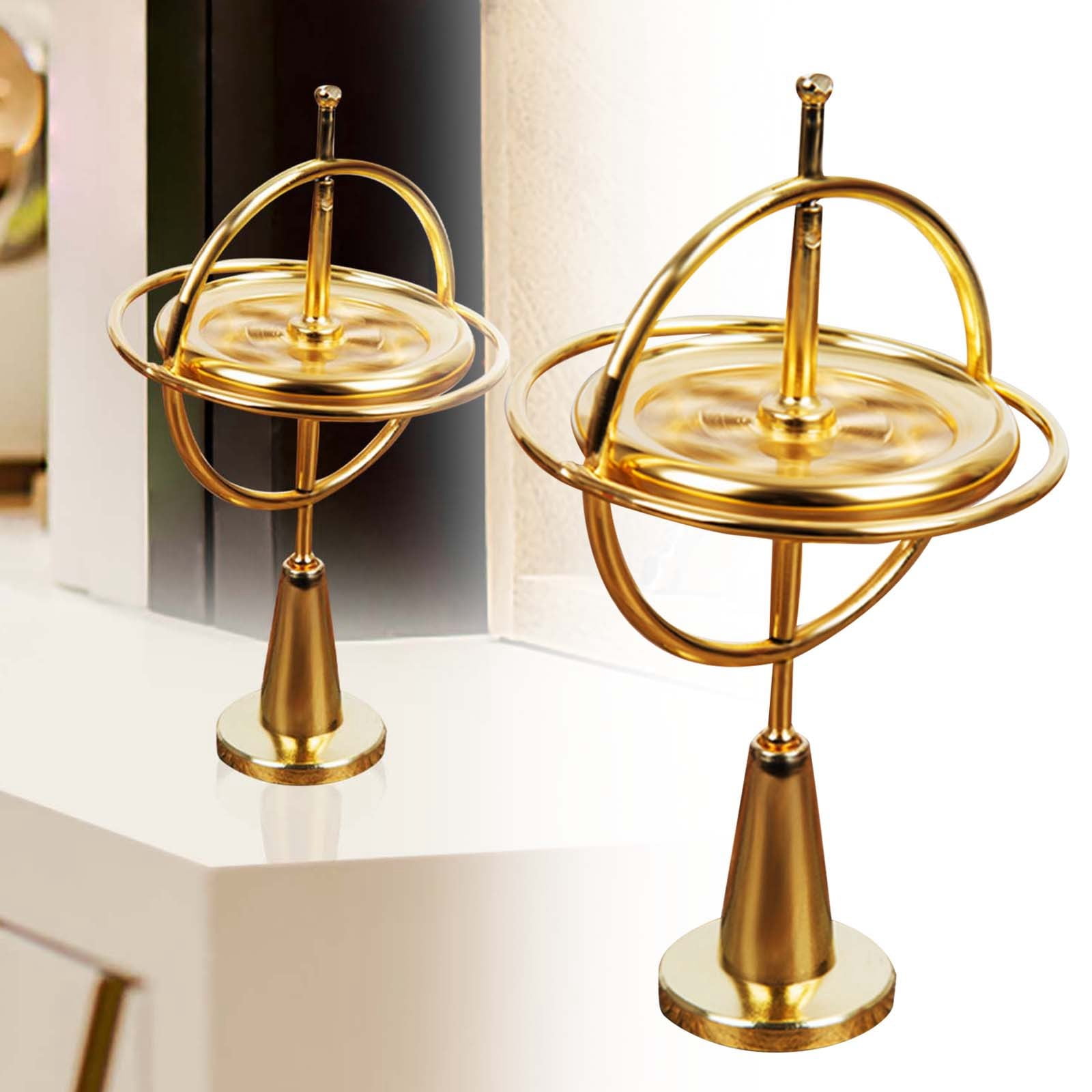 Lolynie Gyroscope Toy Alloy Metal Anti Gravity Rotating Desk Gyroscope ...