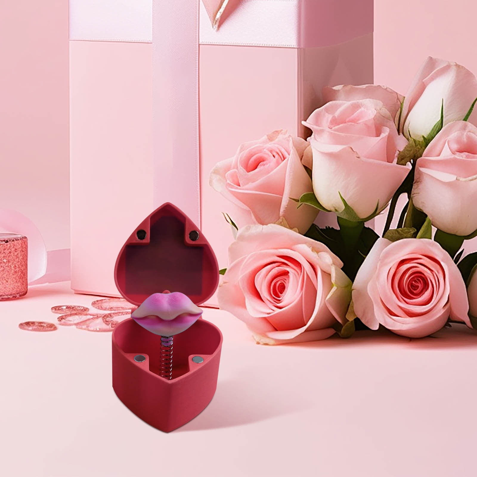 Lolynie Pink Lips And Red Lips In A Box Lips Gifts Surprise Box Of Lips ...