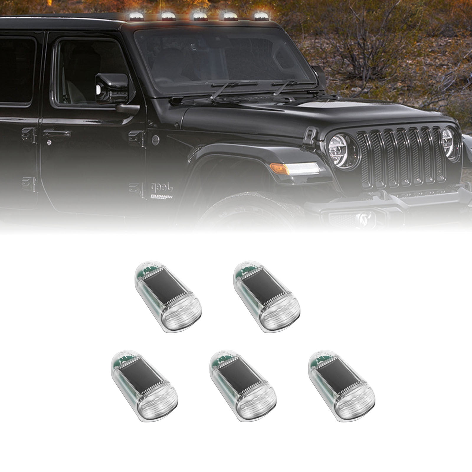 Lolynie Solar Cab Lights For Truck, No Drill Car Cab Lights Wireless ...