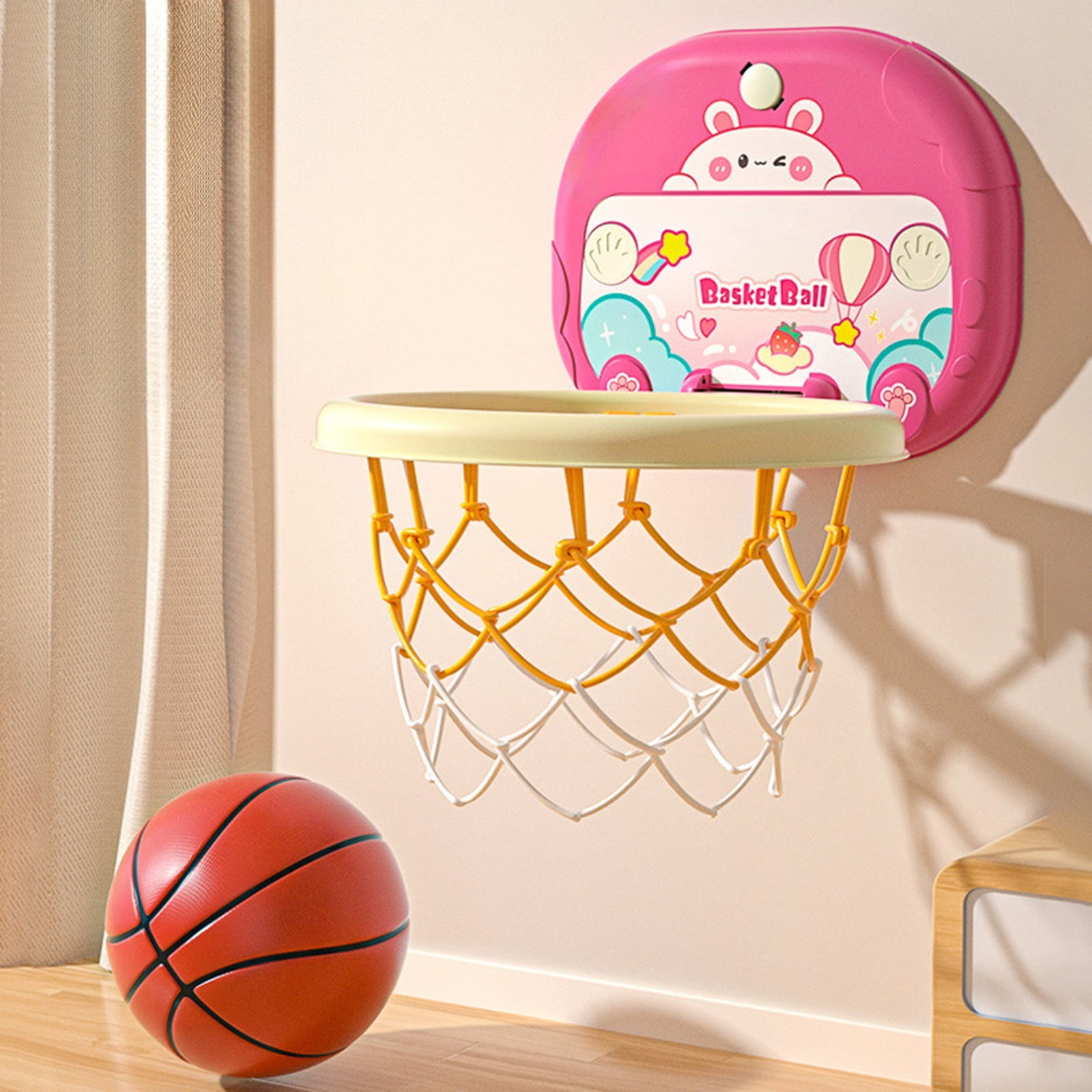 Lolynie Toddler Toys Indoor Kids Basketball Hoop Set Adjustable Mini ...