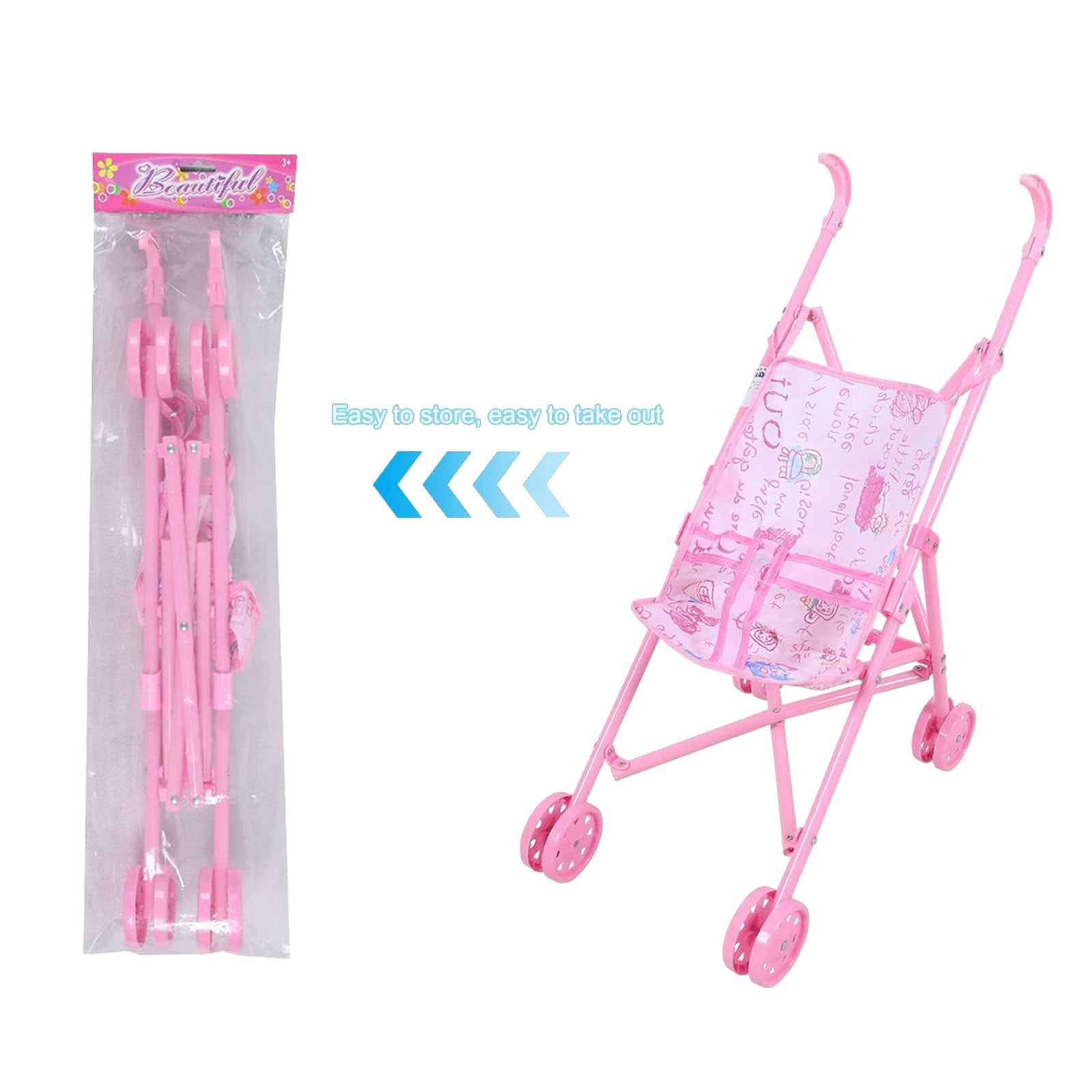 Lolynie Toddler Toys Pretend Play Foldable Doll Stroller Toddler ...