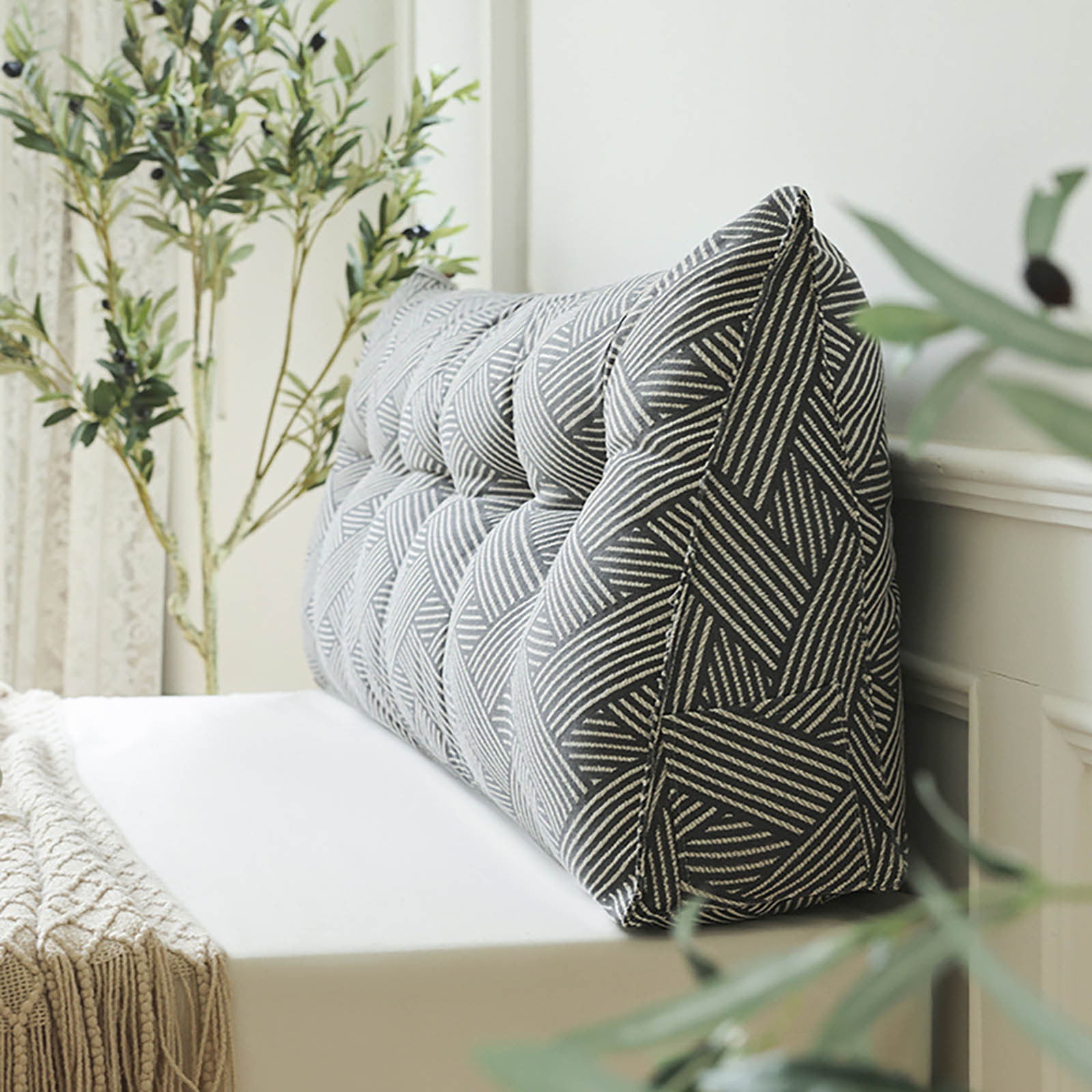 Lolynie Triangular Headboard Pillow,For Dorm Headboard Bed, Bolster ...