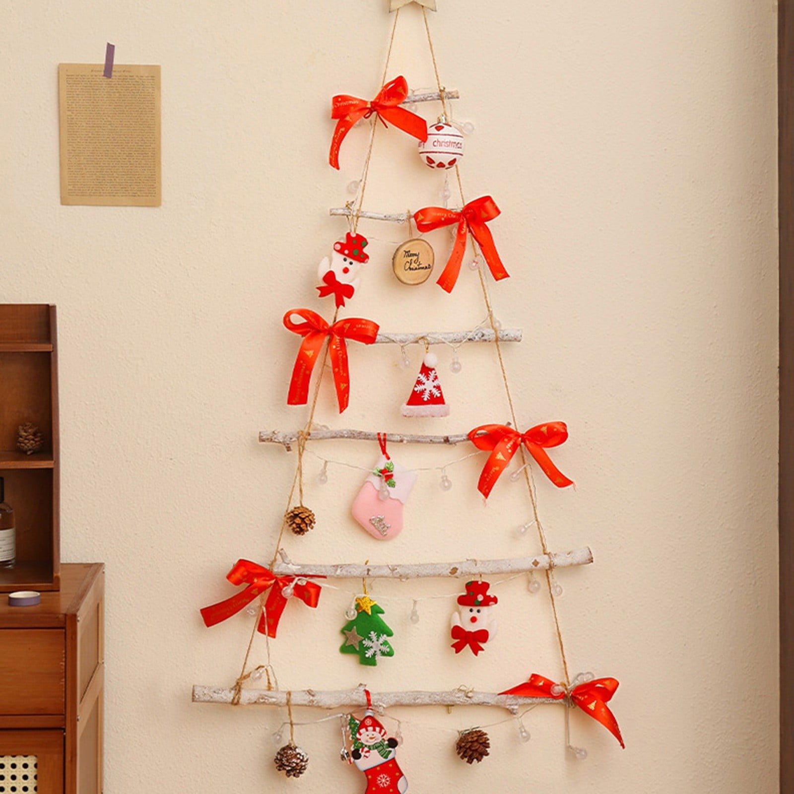 Lolynie Wall Hanging Christmas Tree Christmas Tree Ladder With Star ...