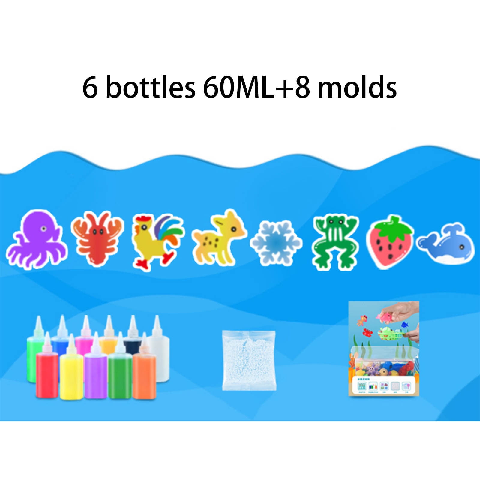 Lolynie Water Toy Kit Sea Creature Fairy Water Gel Kit With Birthday ...