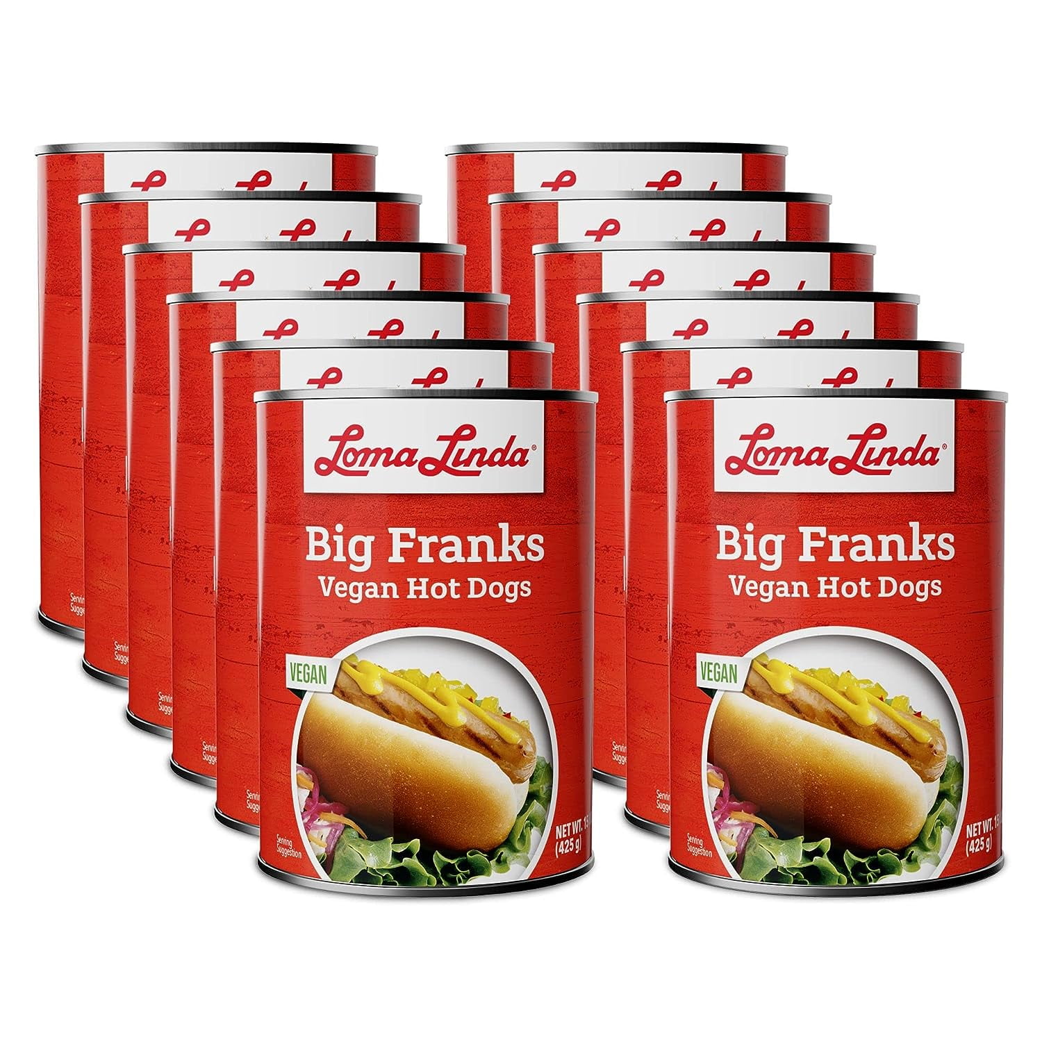 Loma Linda Big Franks - Vegan Meatless Hot Dogs, Plant Vegetable Veggie ...