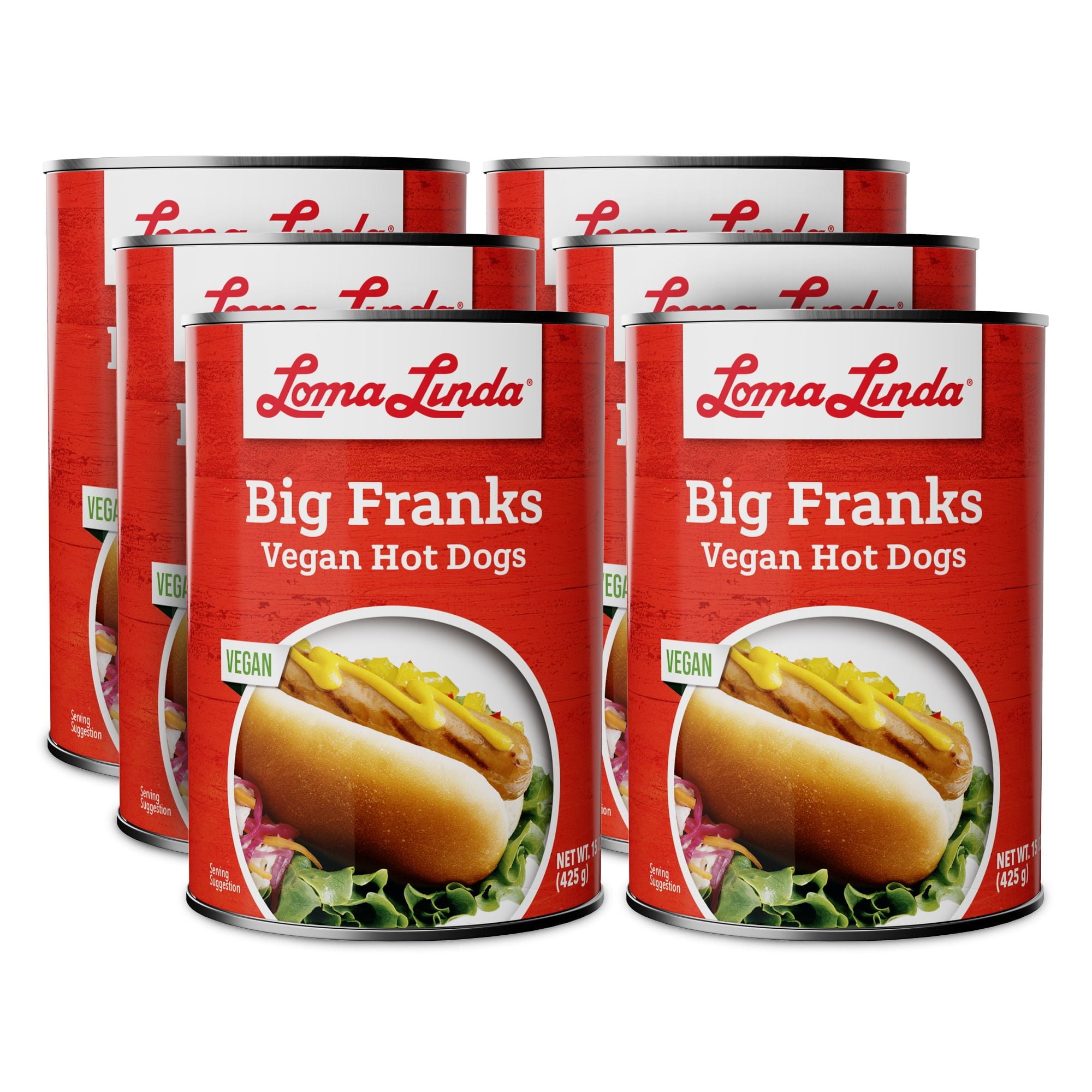 Loma Linda Vegan Big Franks, Soy Protein & Natural Smoke Flavor, Pre ...