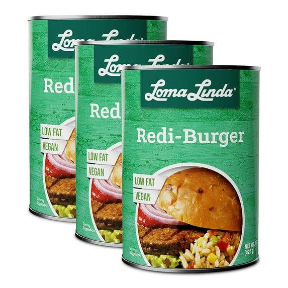 Loma Linda Plant-Based Redi-Burger, Vegetarian Food Meals, 15 oz. (Pack ...