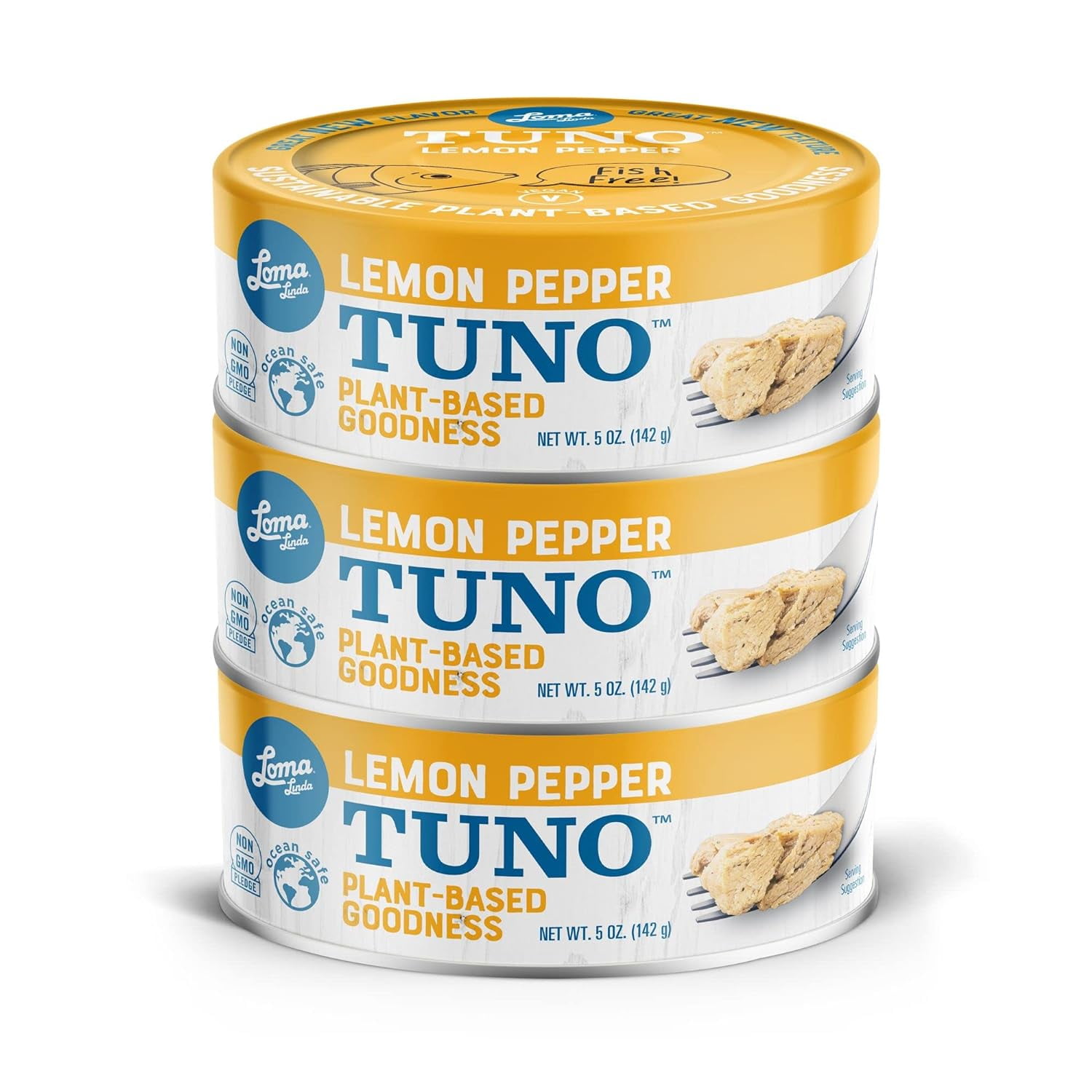 Loma Linda Tuno, Lemon Pepper Tuna Alternative, Protein Rich, 3-Pack, 5 ...