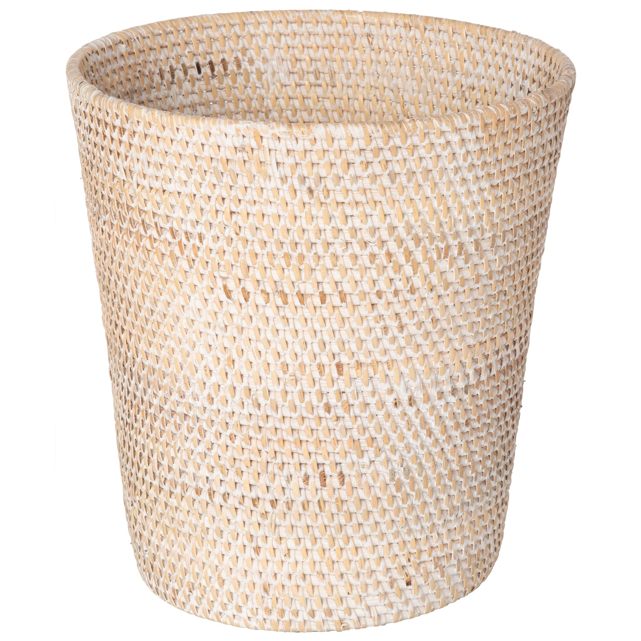 Kouboo Loma Round Rattan Paper Waste Basket, Bathroom, Basket for Dry ...