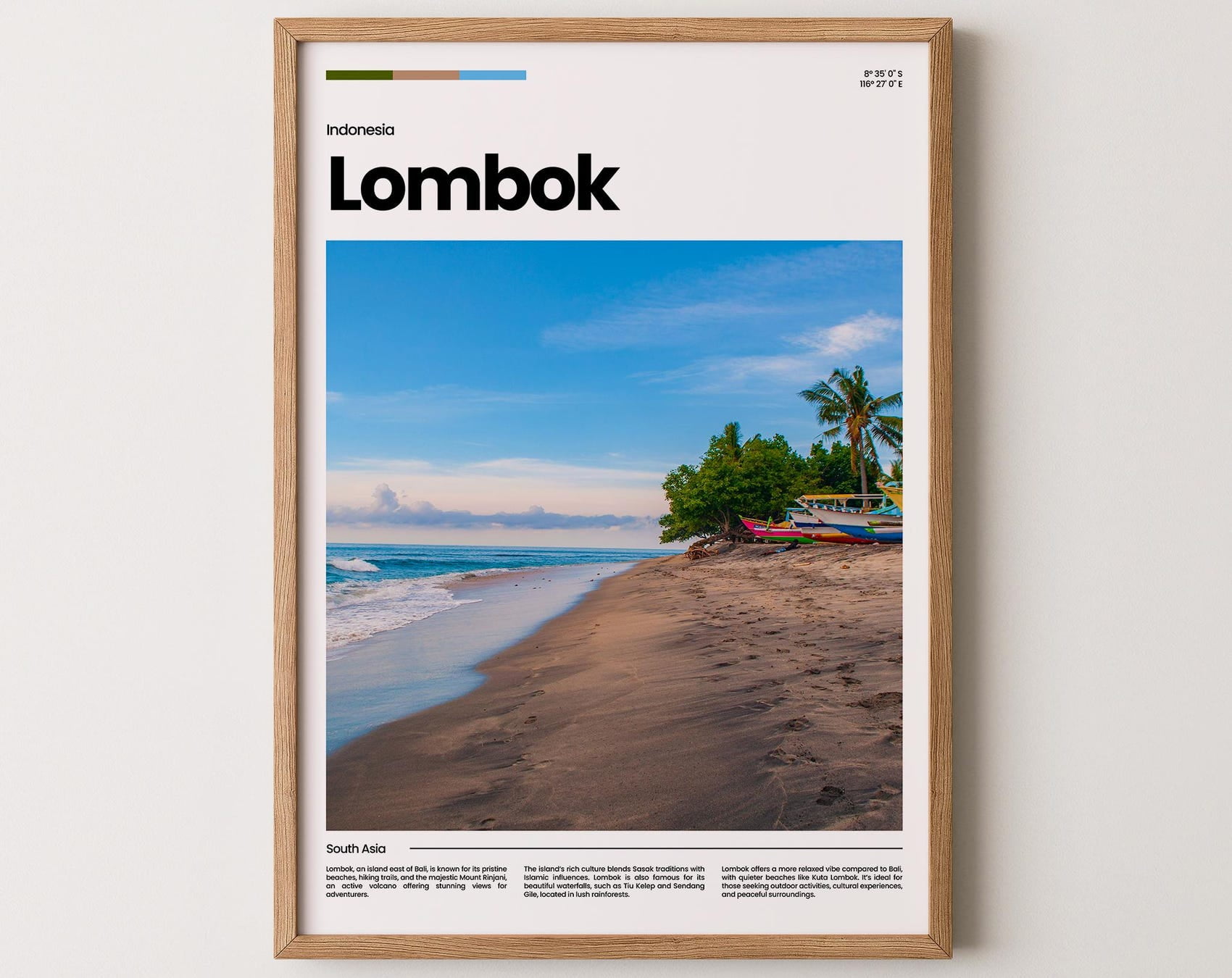 Lombok Poster, Lombok Print, Lombok Photo, Lombok Art, Indonesia Poster ...