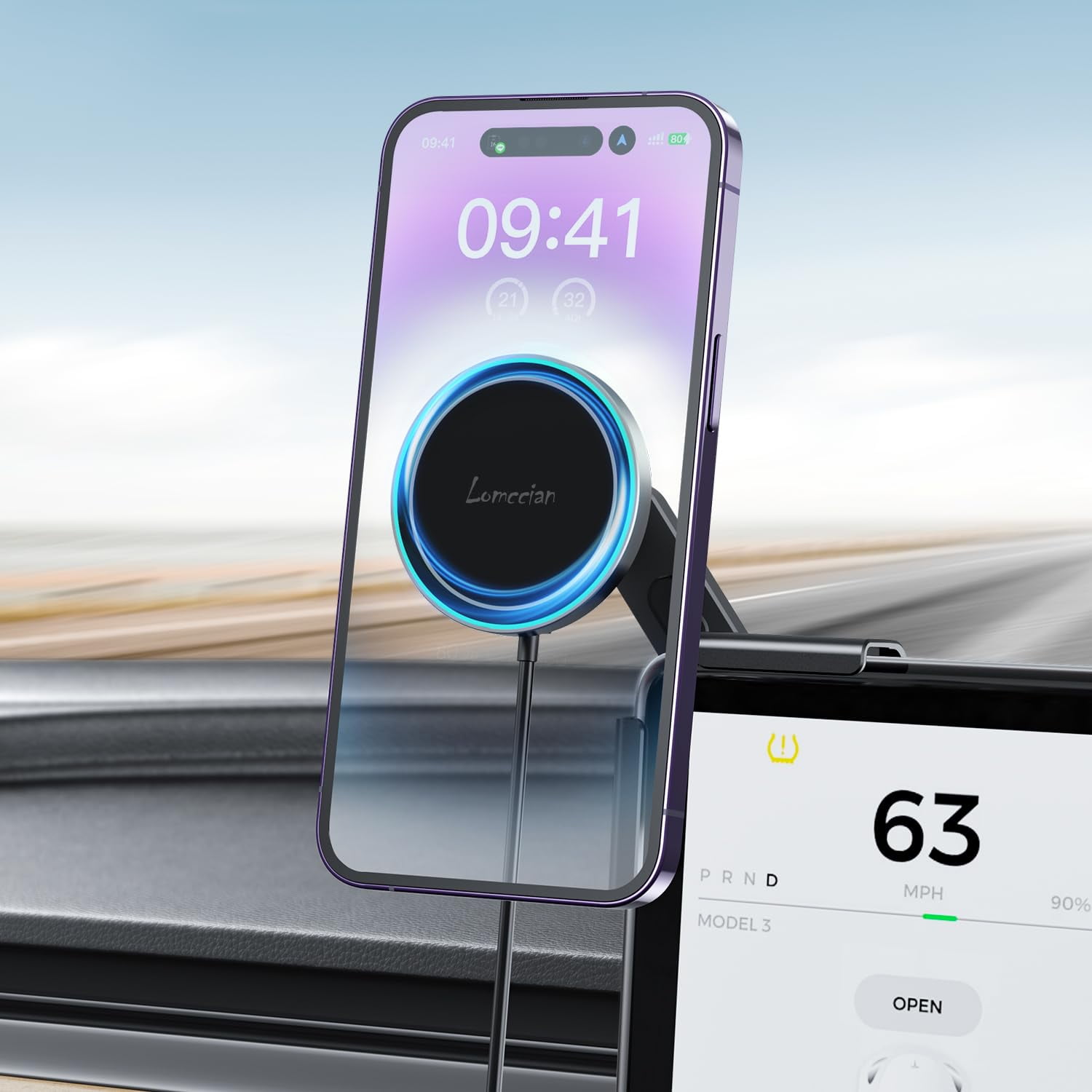 Lomccian Tesla Phone Mount SSF20 Wireless Charging for MagSafe ...