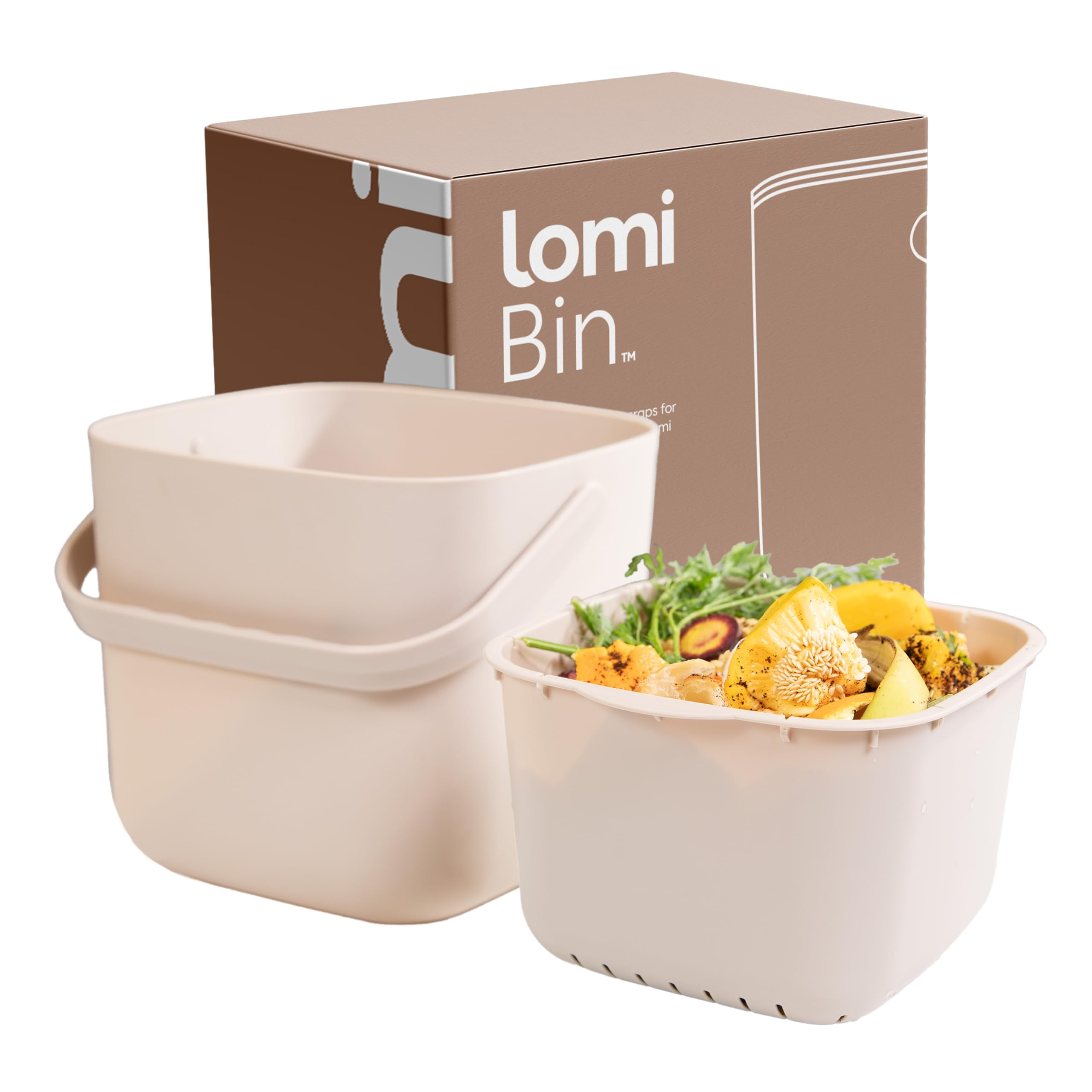 Lomi Compost Bin | Kitchen Countertop | Odorless | Easy Clean (Taupe ...
