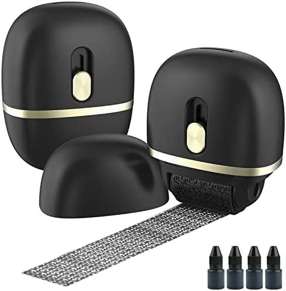 Lomil Identity Protection Roller Stamps 2 Pack - Confidential Roller Stamp with 4 Refills - Wide ...