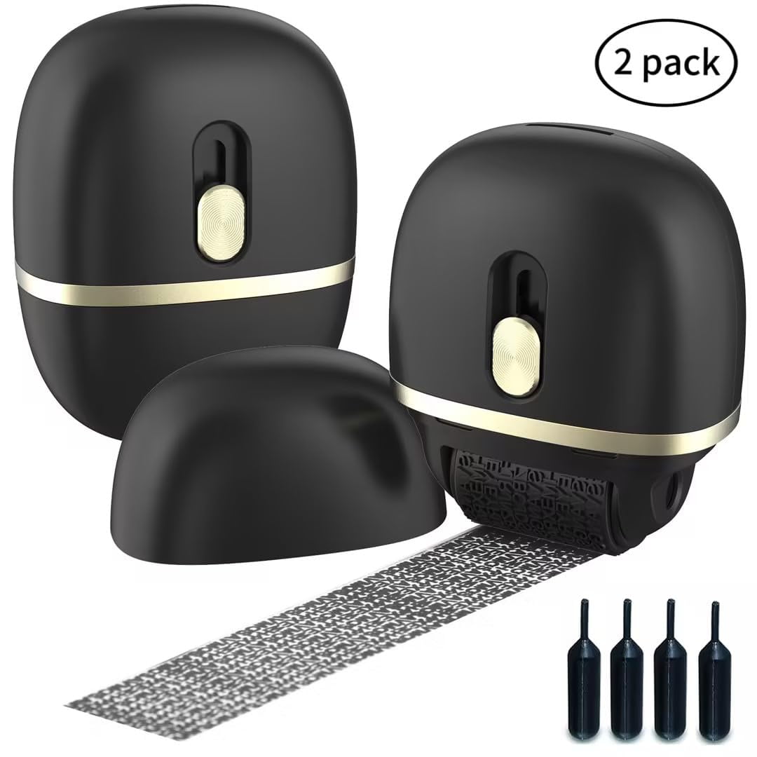 Lomil Identity Protection Roller Stamps 2 Pack - Confidential Roller ...