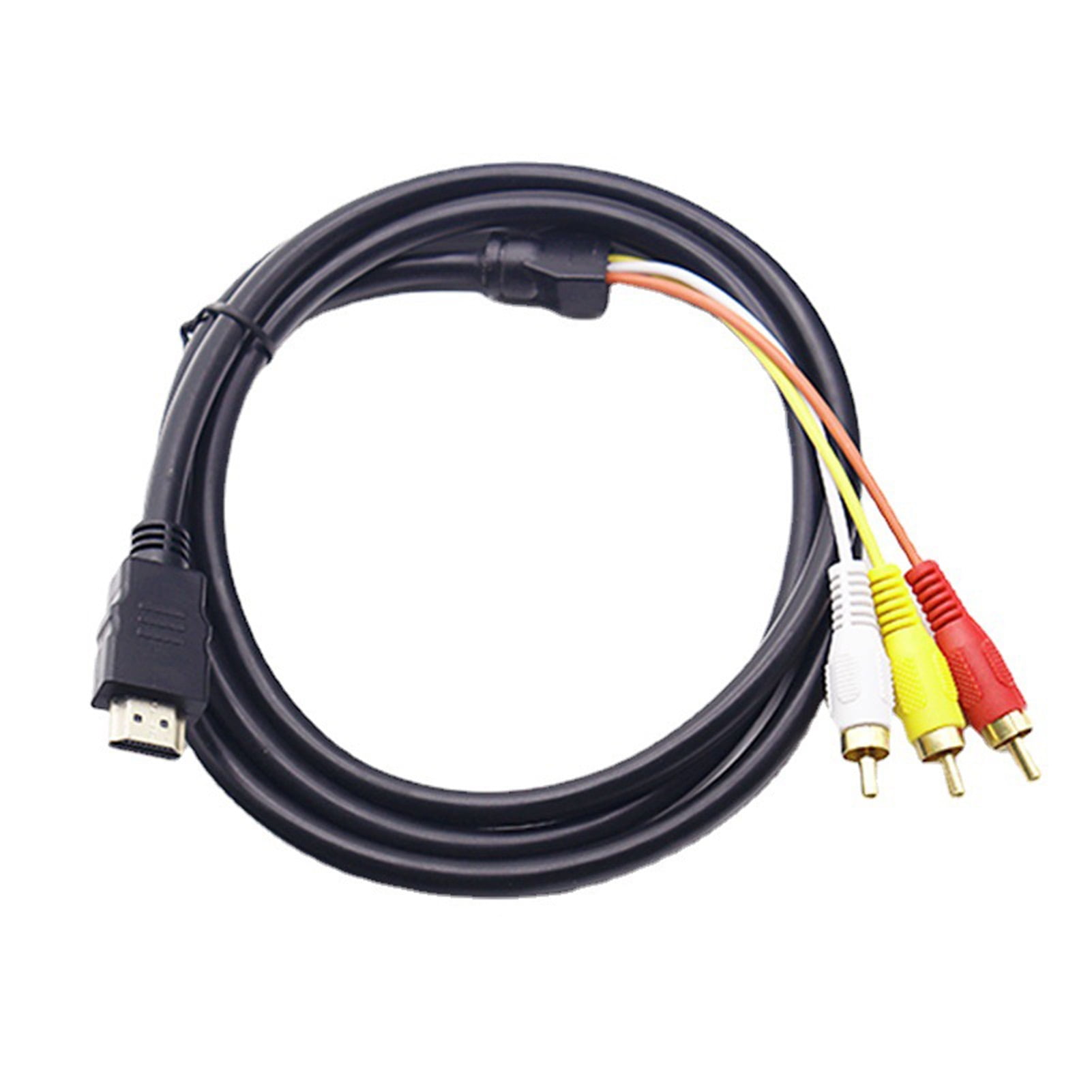 Lomubue 1.5m Audio Video Cable Lossless Golden Plated Plug Male to 3 ...