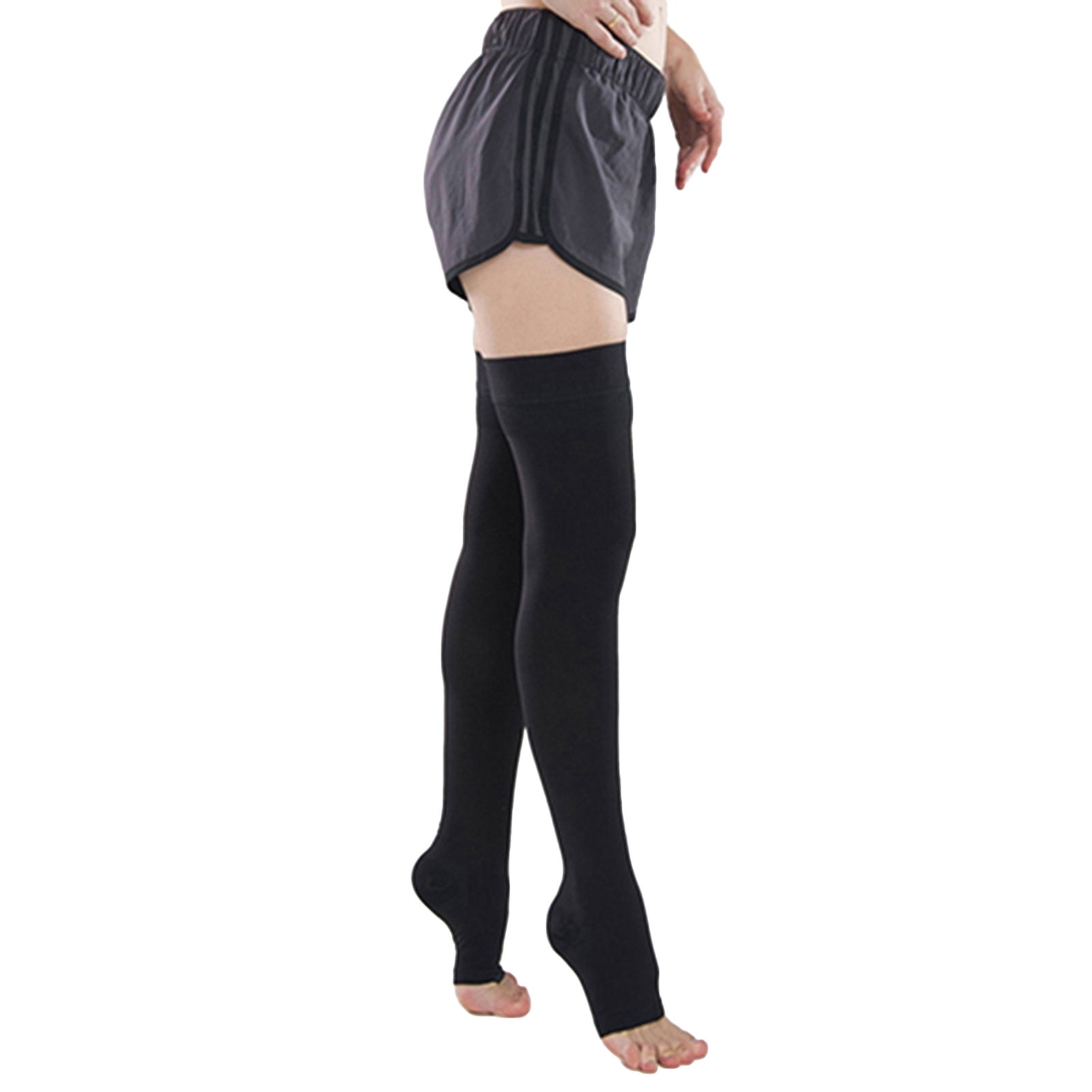 Lomubue 1 Pair Compression Stockings Solid Color Breathable Spandex ...