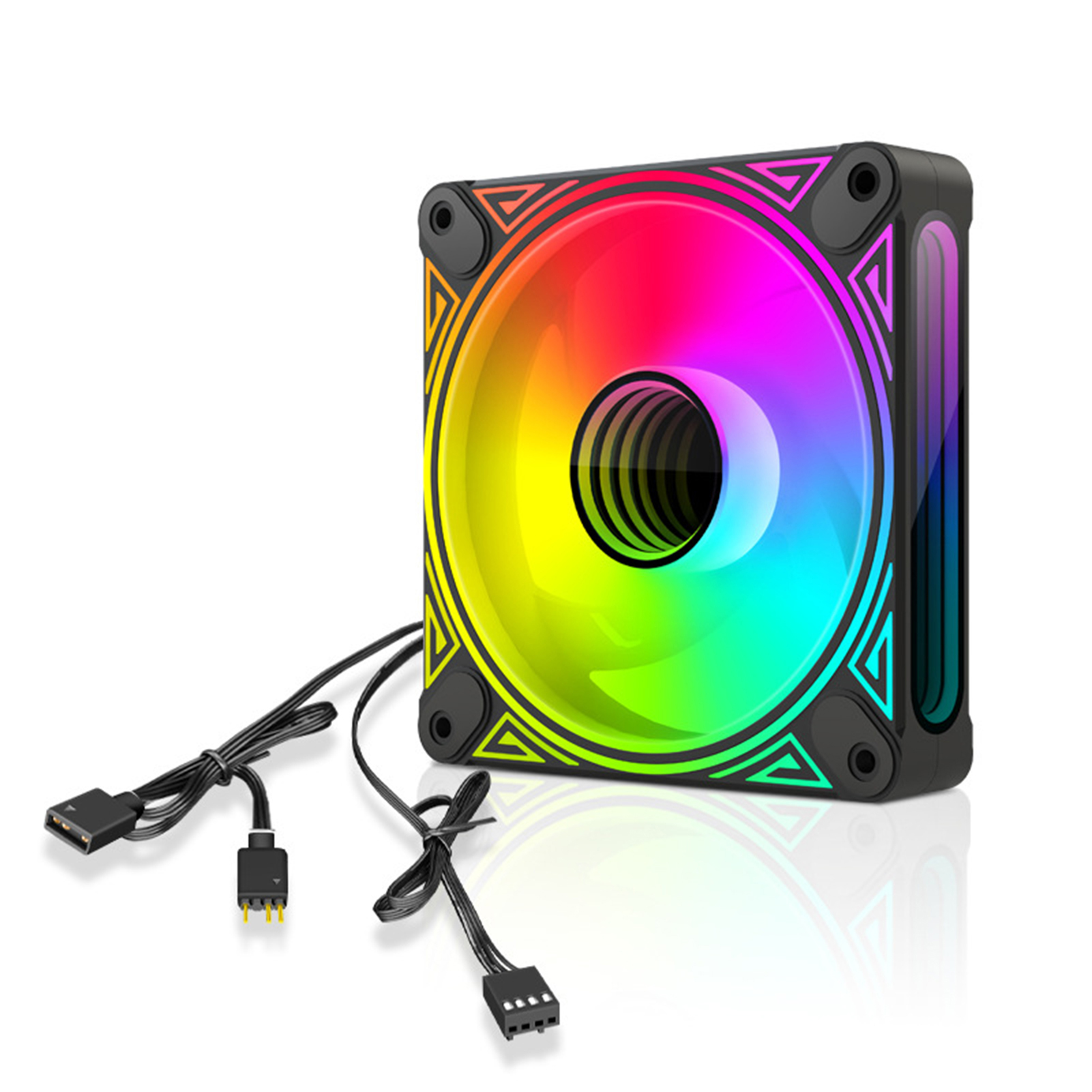 Lomubue 12cm Case Cooling Fan 5V ARGB PWM Temperature Control Low Noise ...