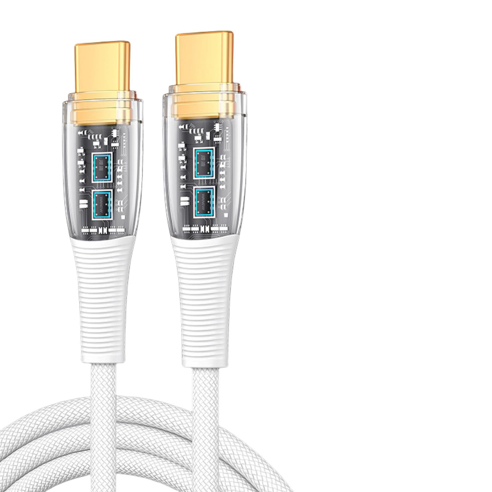 Lomubue 30/100W Data Cable Low Temperature Fast Charging Transparent ...