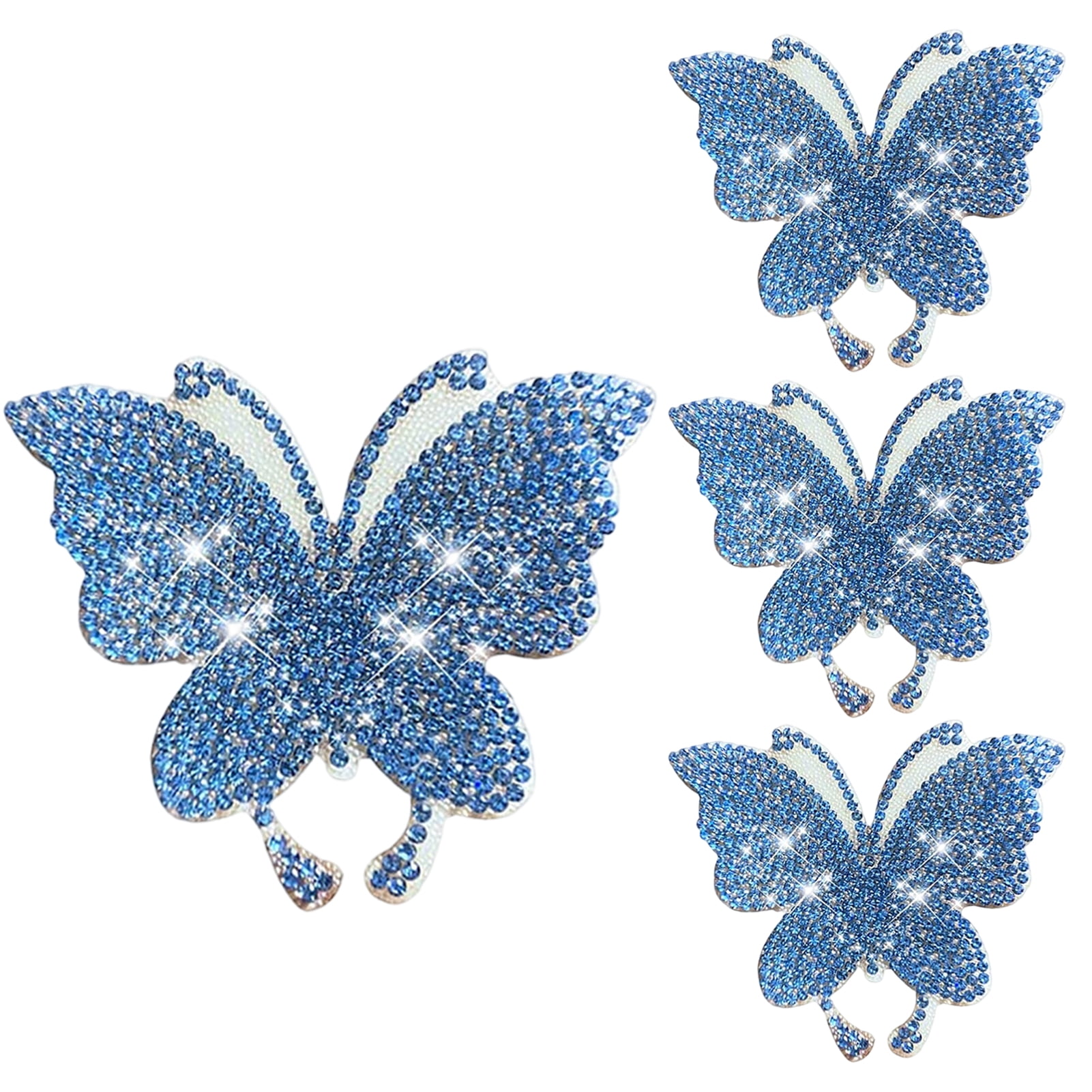 Lomubue 4Pcs Butterfly Car Stickers Sparkling Rhinestone Self-adhesive ...
