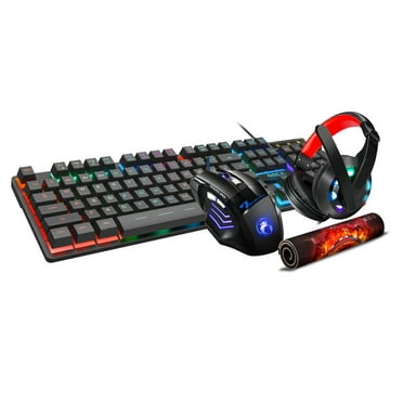 Gaming Keyboard and Mouse Combo with Headset, K59 RGB Backlit 3 Colors ...