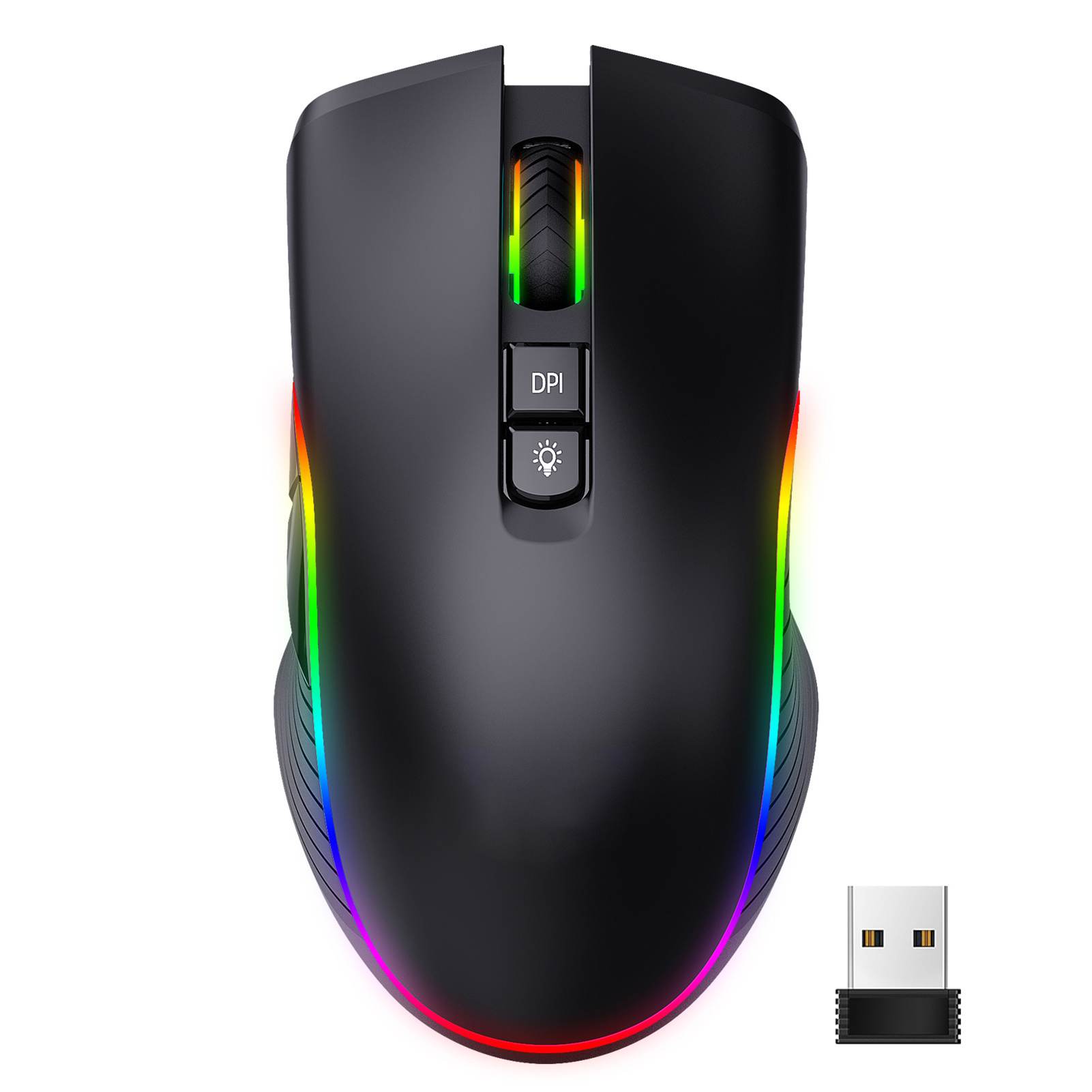 Lomubue 7 Buttons Type-C Charging DPI Adjustable Plug Play Wireless ...